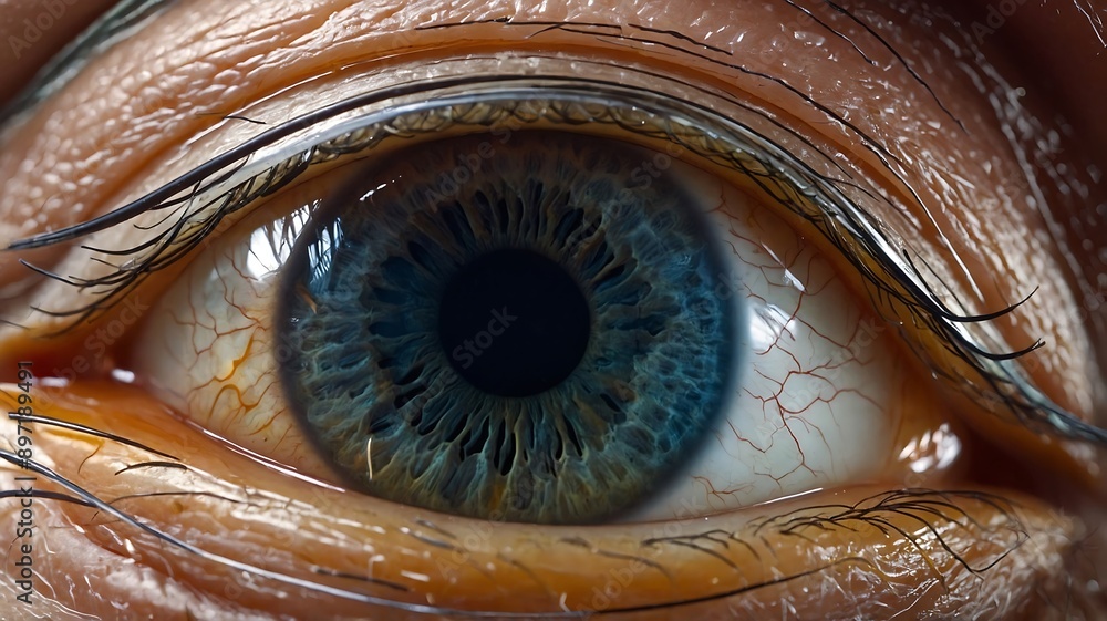 Detailed Illustration of the Human Eye Featuring Key Anatomical ...