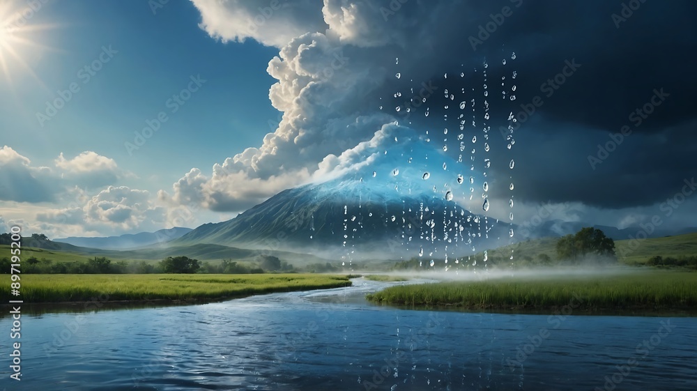 Comprehensive Illustration of the Water Cycle Featuring Key Processes ...