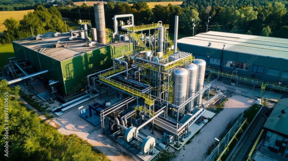 Green hydrogen energy facility. Green Hydrogen renewable energy production pipeline. Green ...