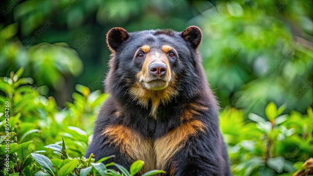 Spectacled bear in Colombian forest habitat, spectacled bear, Colombia ...
