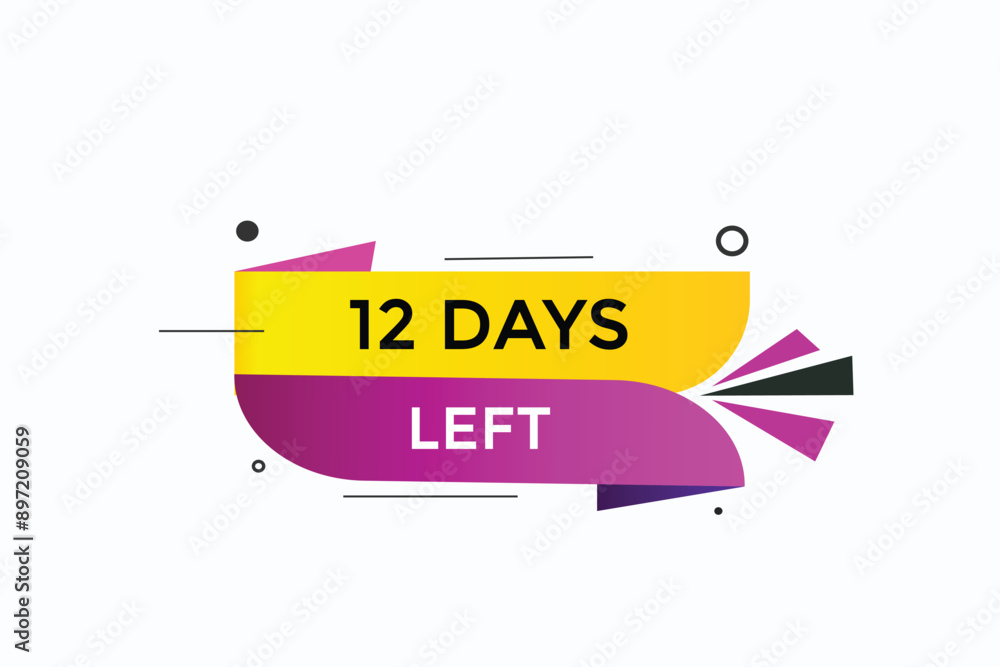 12 days left, icon, stile, timer, countdown, clock, time, background ...