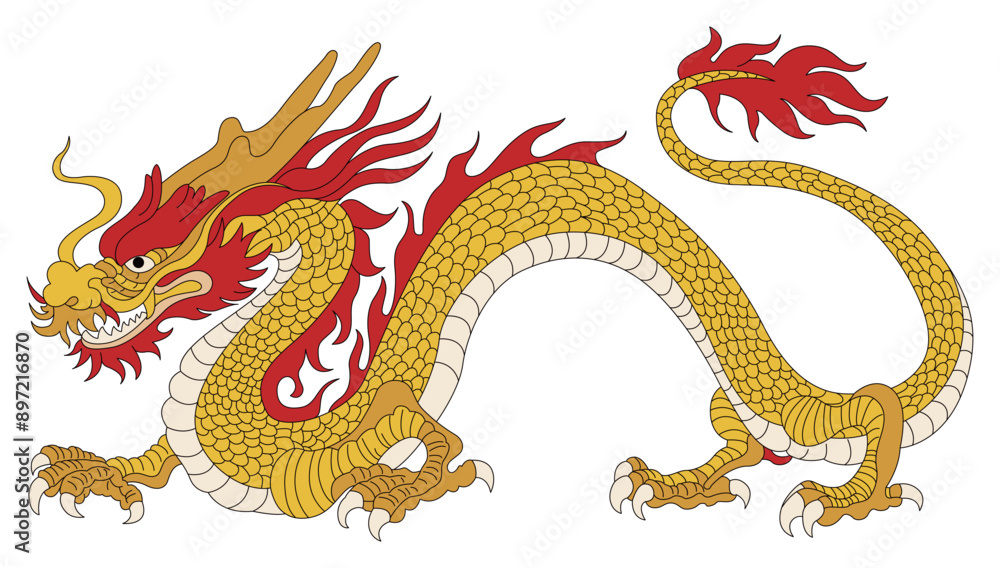 Eastern dragon. A dragon standing on the ground. Year of the Dragon ...