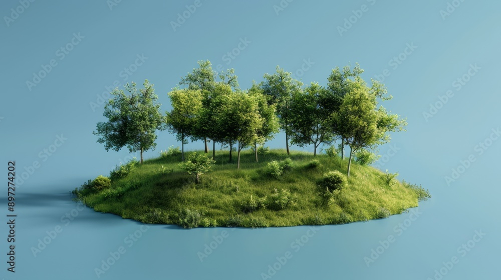 3D ground landscape green field earth ground soil soil isolated ...