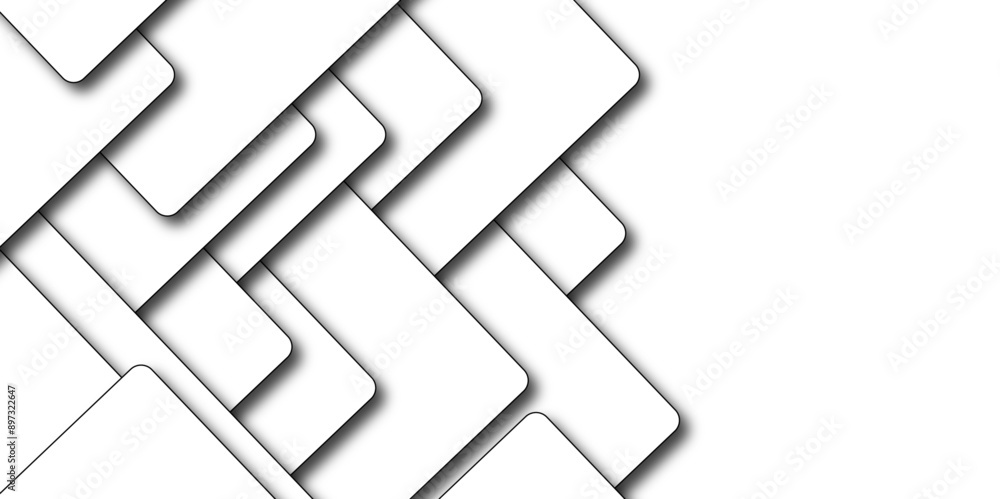 White geometric overlapping square pattern. Vector illustration ...