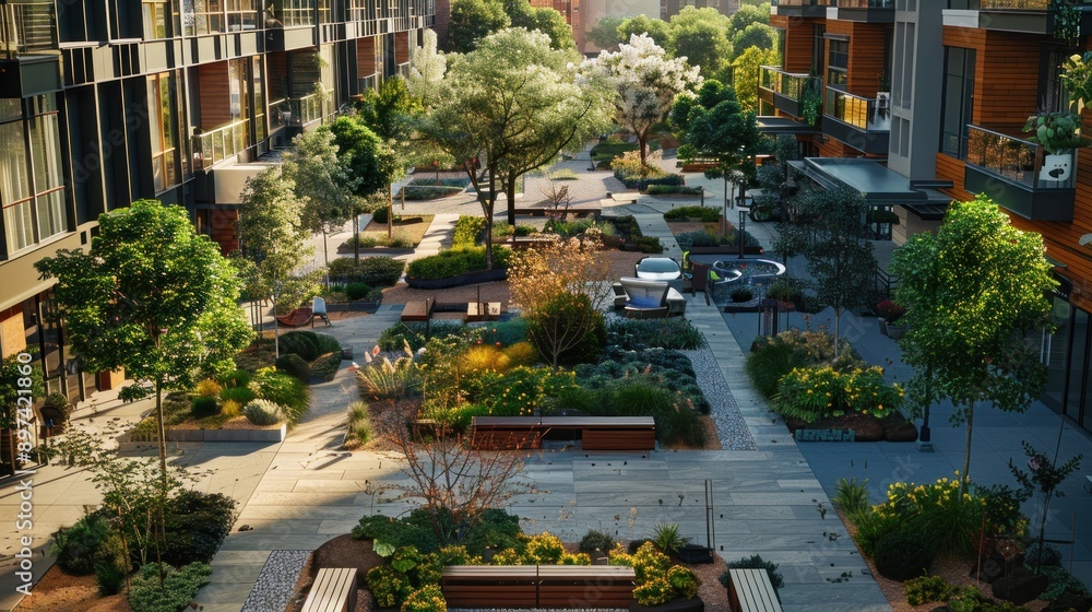 Generate a photo realistic image of urban sustainable design guidelines ...