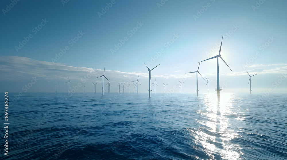 offshore wind turbines in ocean, renewable energy, sustainable ...