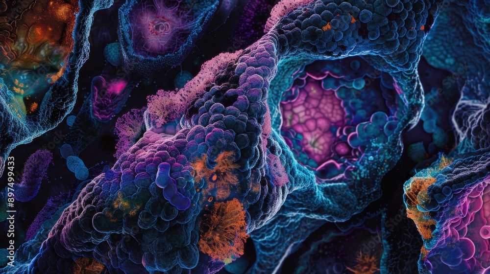 A pathology slide image showing the detailed cellular structure of a ...