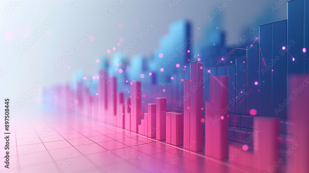 Waterfall chart with bold colors in bar format, illustrating diverse ...
