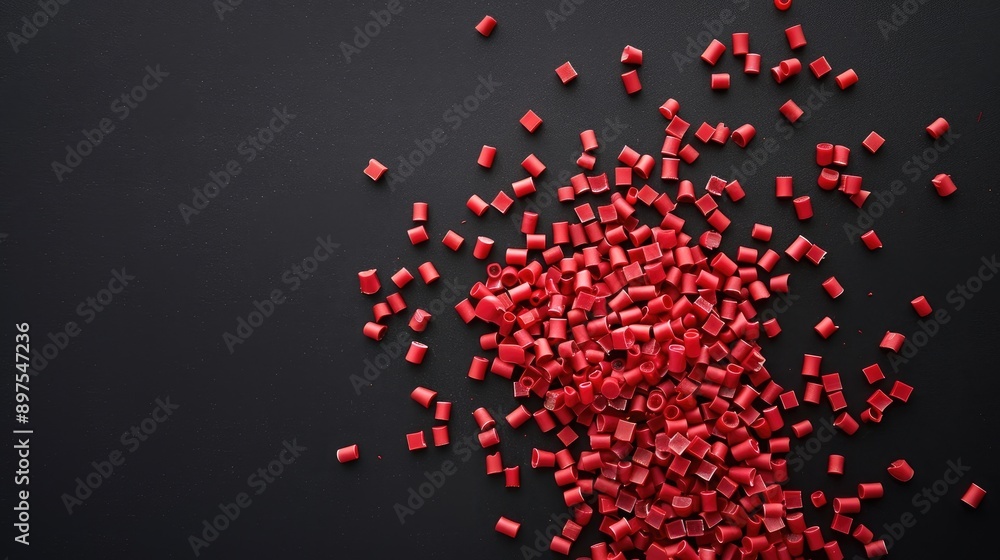 Virgin polymer raw material isolated on black background for plastic ...