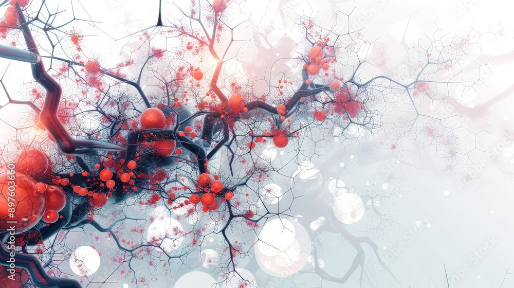 Geometric illustration showing periodic table elements linked together ...