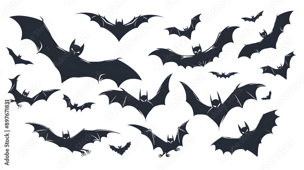Flying Bats Vector for Halloween, Spooky and Dynamic Digital ...