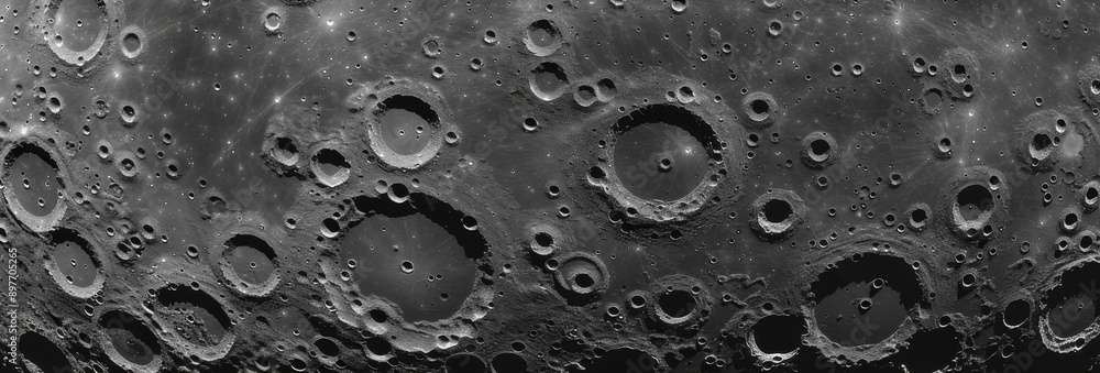 Lunar Surface with Craters and Texture. Astronomy Background of Moon ...