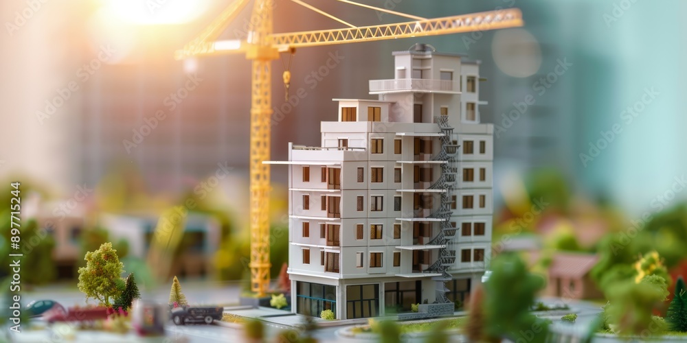 Residential building housing project for under construction site and ...