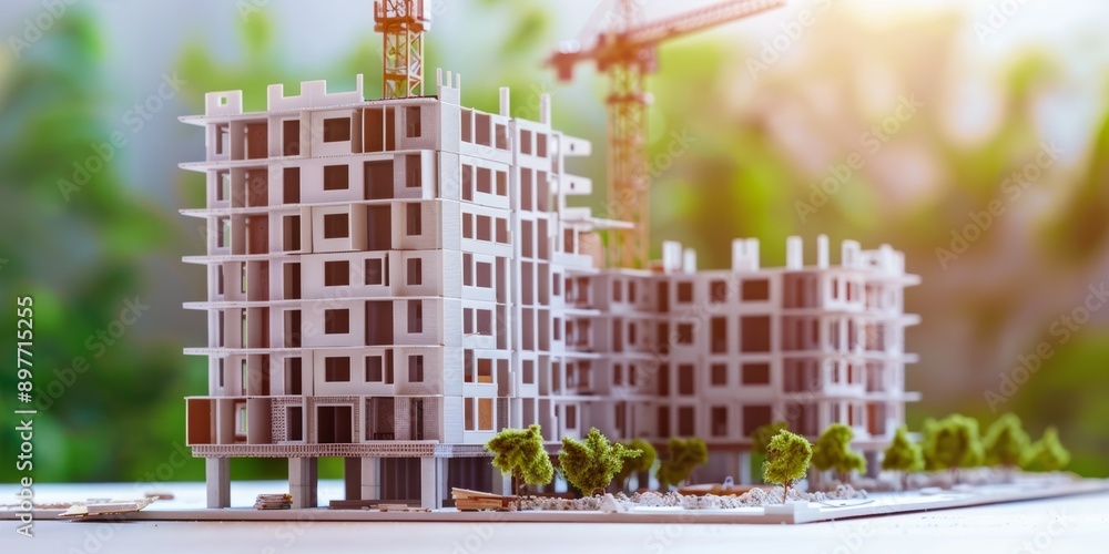 Residential building housing project for under construction site and ...