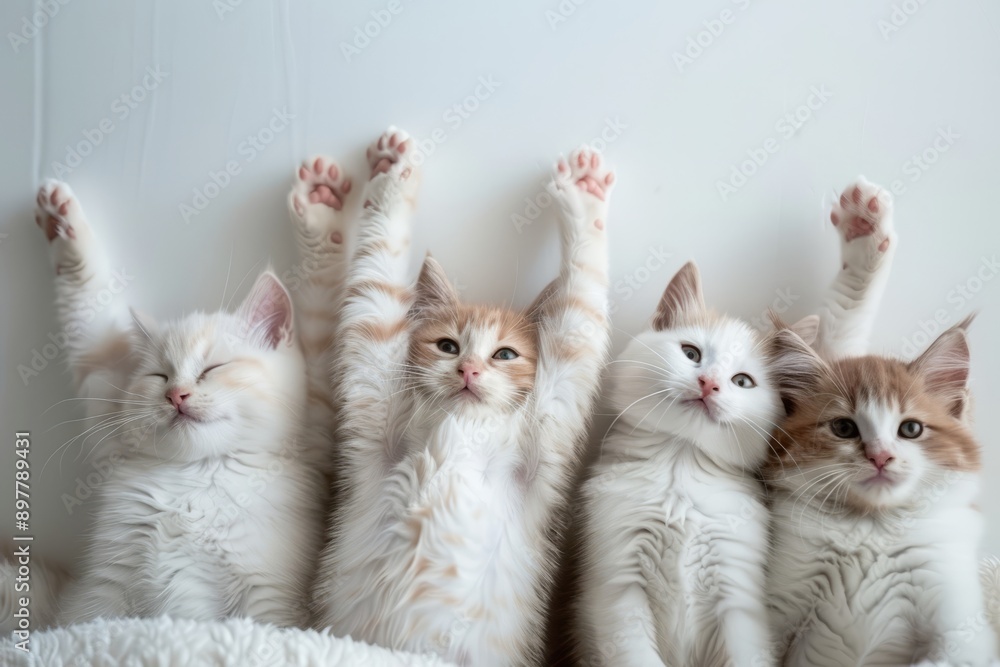 5 different kinds of cat is taking selfish and with funny pose Stock ...