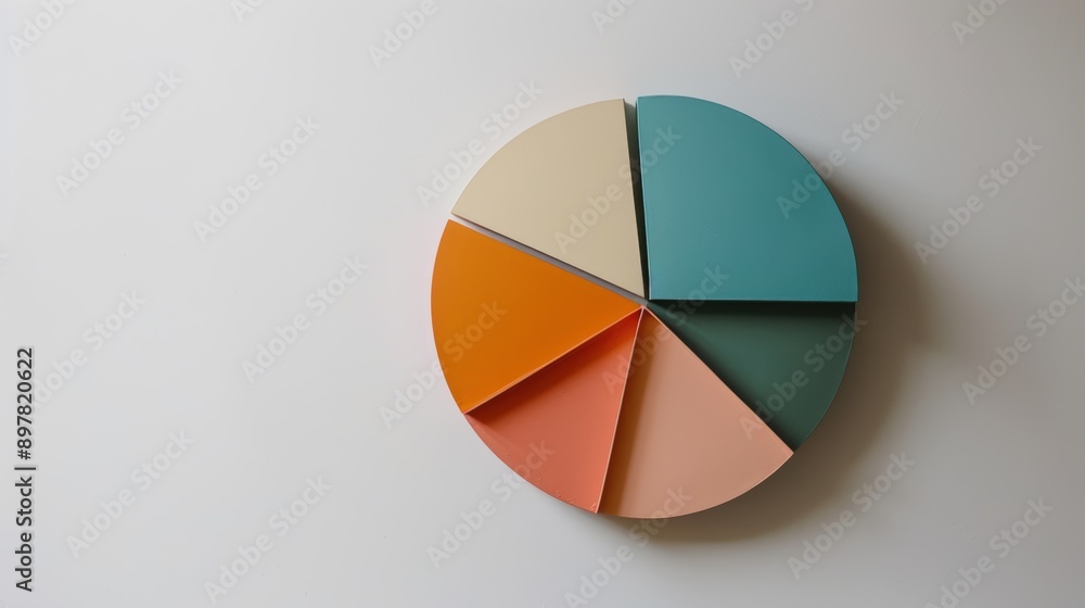 Colorful pie chart is showing market share with a modern pastel color ...