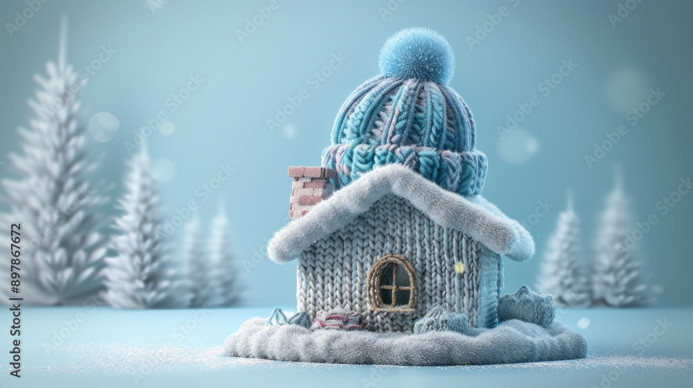 Concept of the heating system in a winterized house, along with the ...