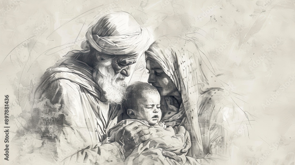 Genesis,The Birth of Isaac:Modern Bible wall art of Abraham and Sarah ...