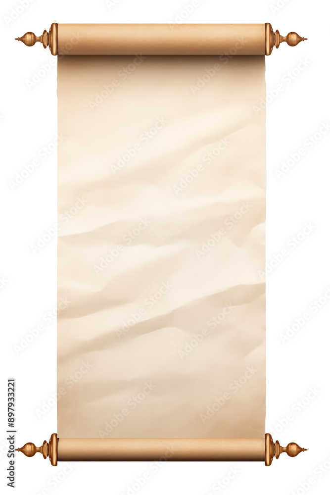 Old parchment paper roll and scroll. Medieval vintage map or banner ...