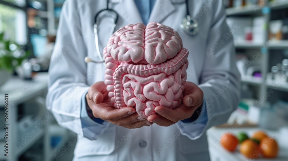 Gastroenterological manual. A model of the human intestine in the hands ...