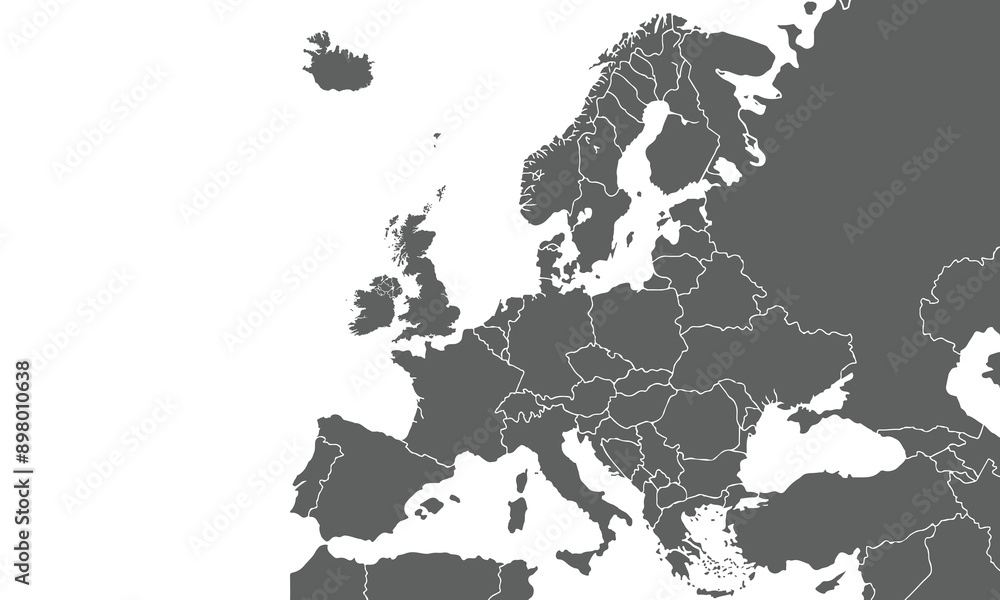 Political Map of Europe isolated on white background. for website ...