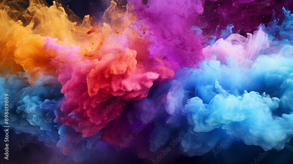 Color powder splash rainbow background paint holi smoke color abstract ...