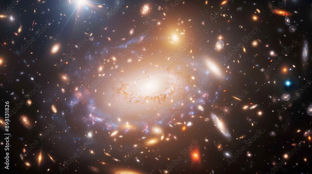 High-resolution image of an elliptical galaxy with a smooth, glowing ...