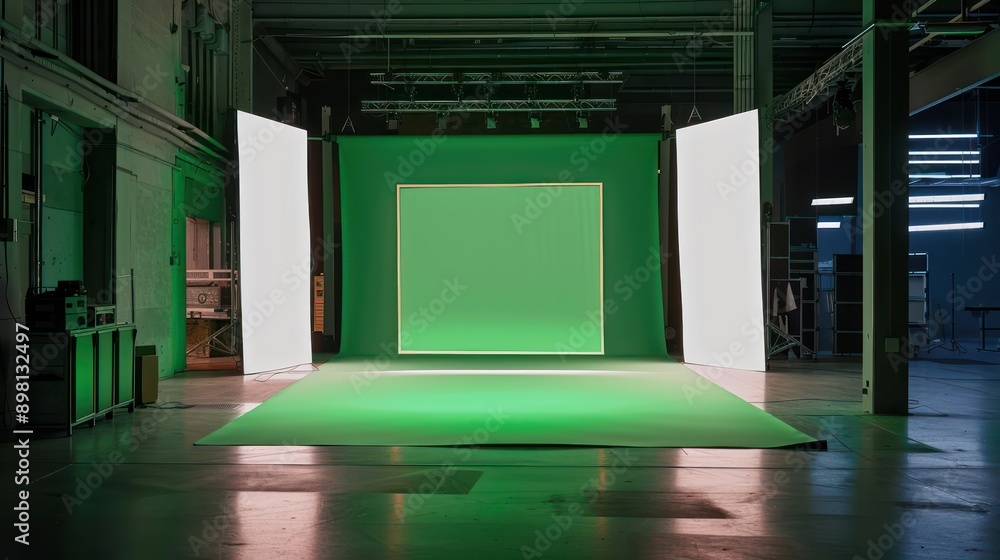high-tech film production studio using green screens and digital ...