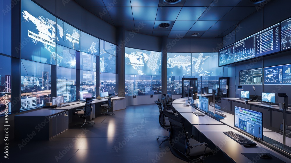 smart city control room where officials monitor urban systems ...