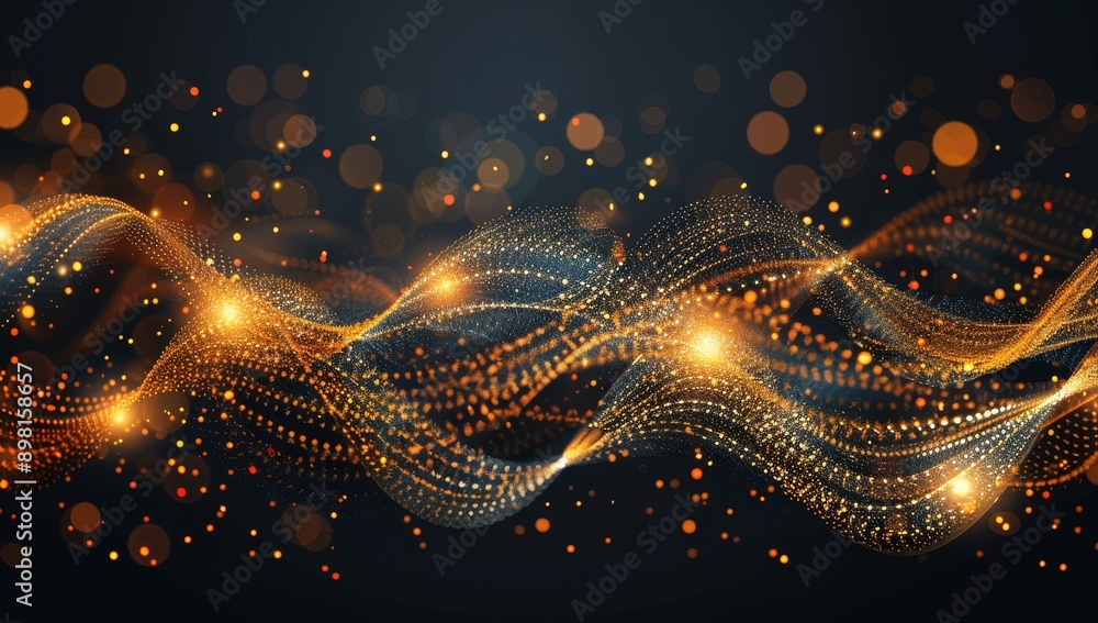 Ilustración de Stock Gold particles sparks shimmering glinting bright ...