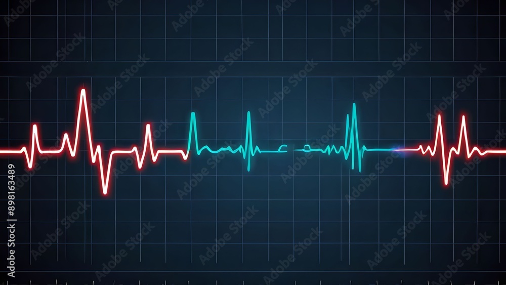 Human heart organ heartbeat illustration background. Pulse line ...