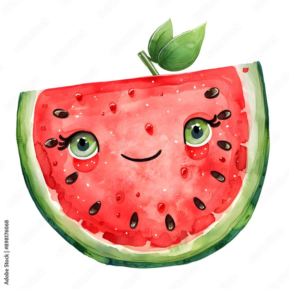 fruits watercolor style watermelon vector PNG, cute poster, vector ...