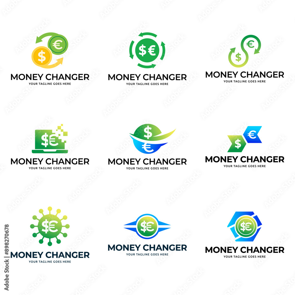 Vector de Stock Set of Money Changer Logo Template Design Vector ...