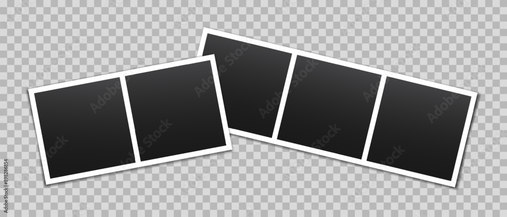 Vector empty photo frames with shadow isolated on transparent ...