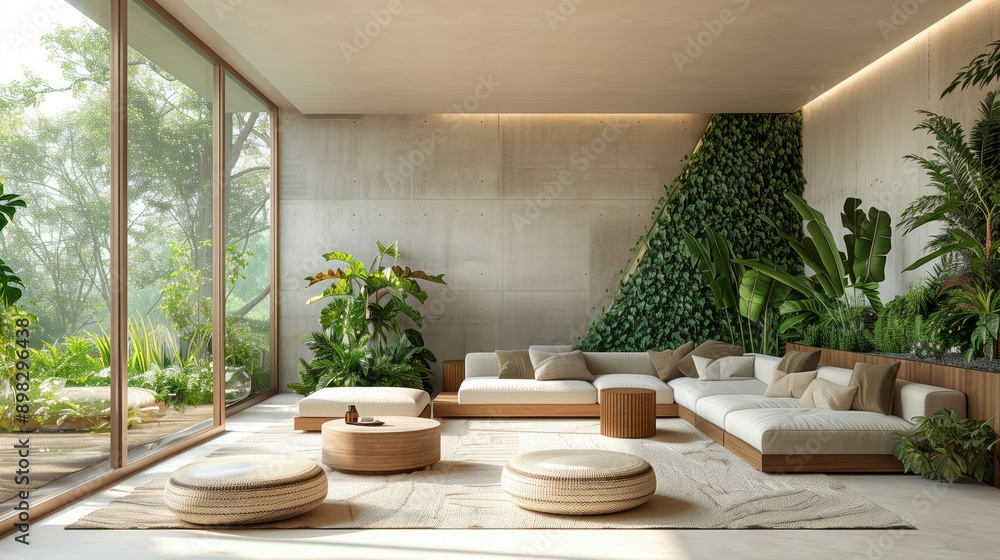 Biophilic Design: An office designed with biophilic elements like ...