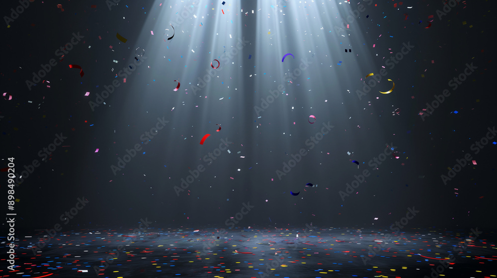 congratulation party celebration background with floating confetti and ...