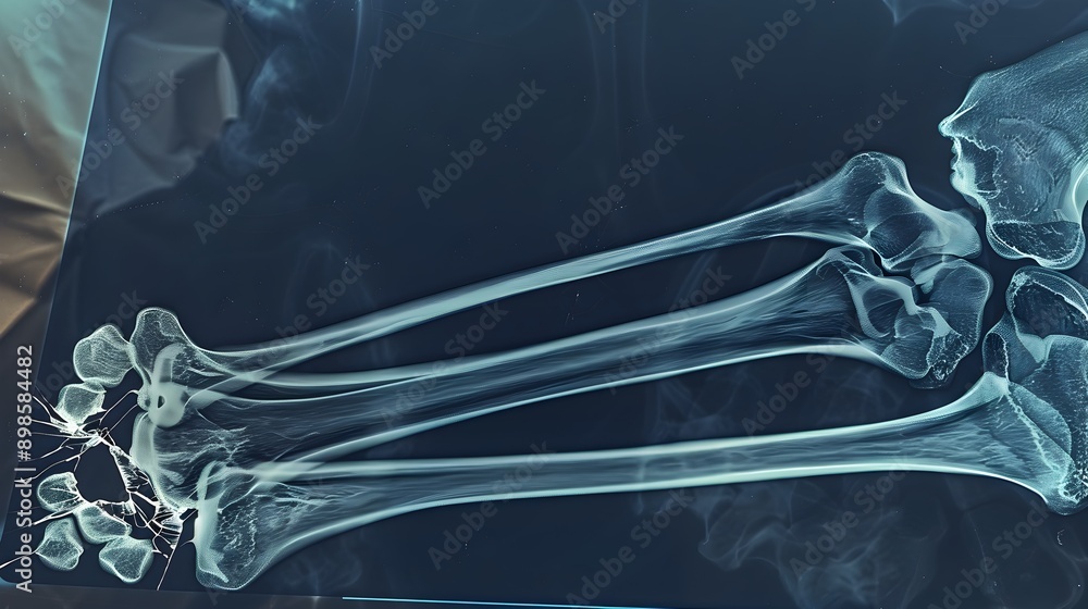 Detailed X ray Scan of a Fractured Bone Revealing Internal Structure ...