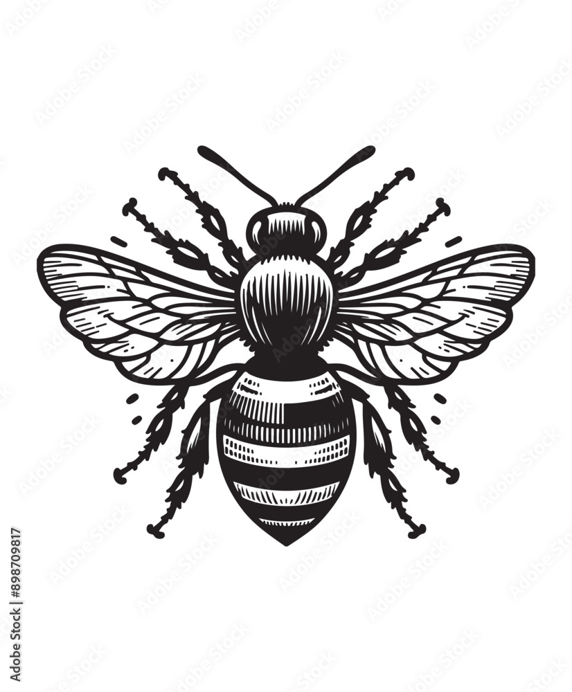 vector Bee vector art,graphics Bees icons set,vintage illustration Bee ...