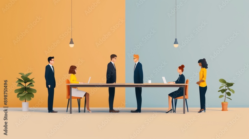 Resolving Interpersonal Conflict in the Workplace - Side view ...