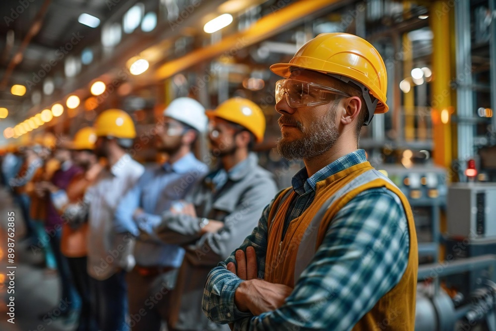 Title: Multicultural Team of Engineers at Modern Factory, Brainstorming ...