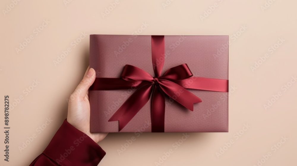 Diploma held by a hand, ribbon tied in a neat bow, emphasis on the ...