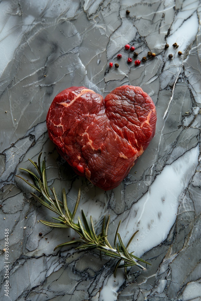 Fotografía de un corazón real hecho con carne. Gastronomía deliciosa ...