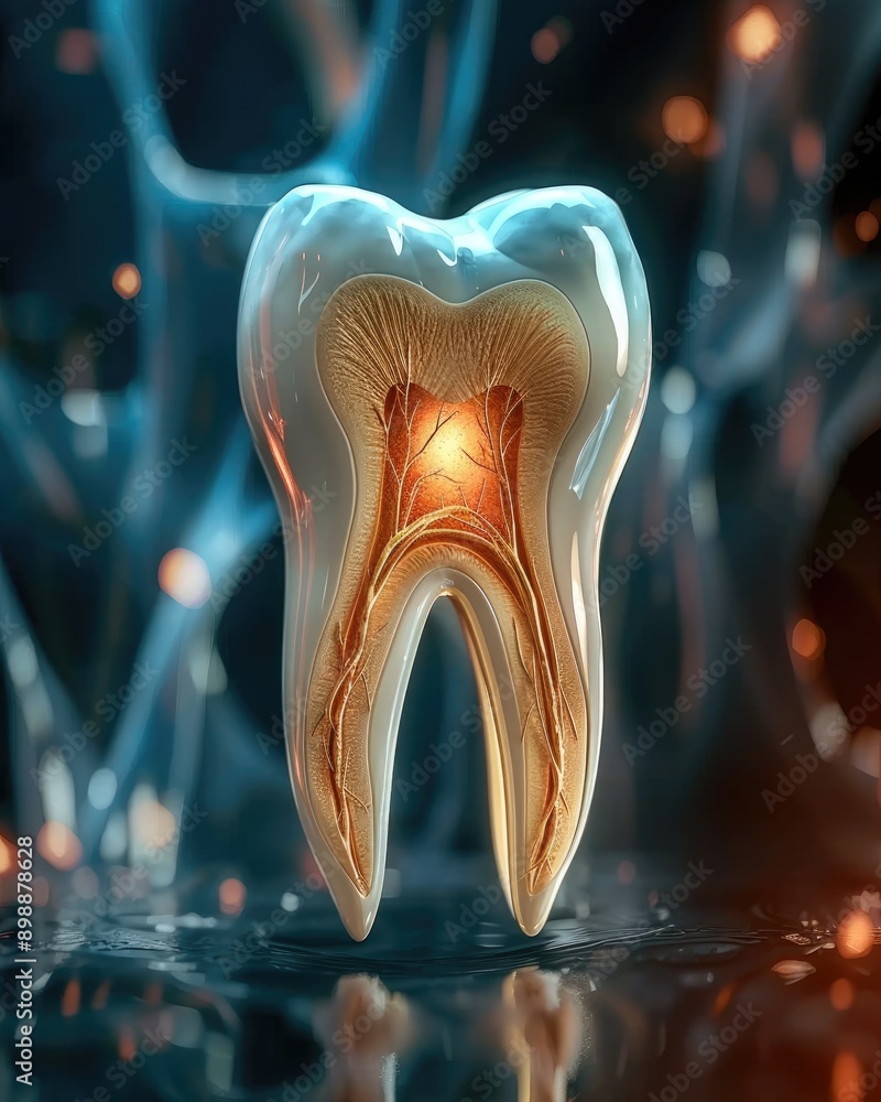 Anatomical intricacy: tooth structure, nerve, with a visible ...