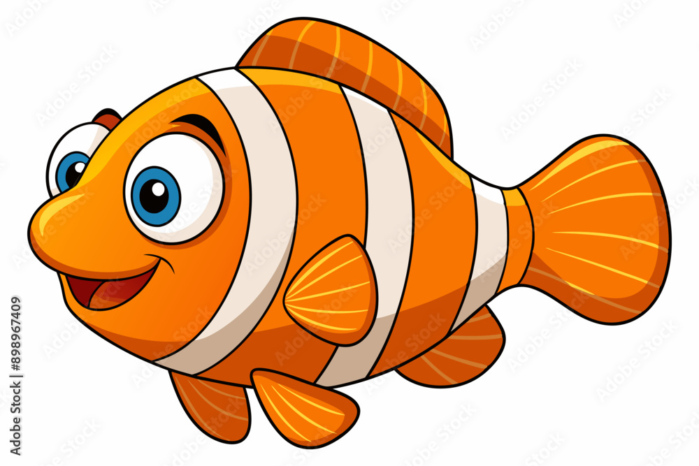 Funny Clownfish Vector Illustration Cartoon Clipart And Line Art Design ...