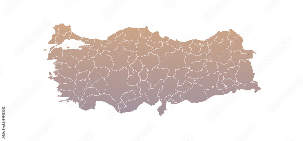 Turkey administrative map. states map of Türkiye with color, blank Map ...
