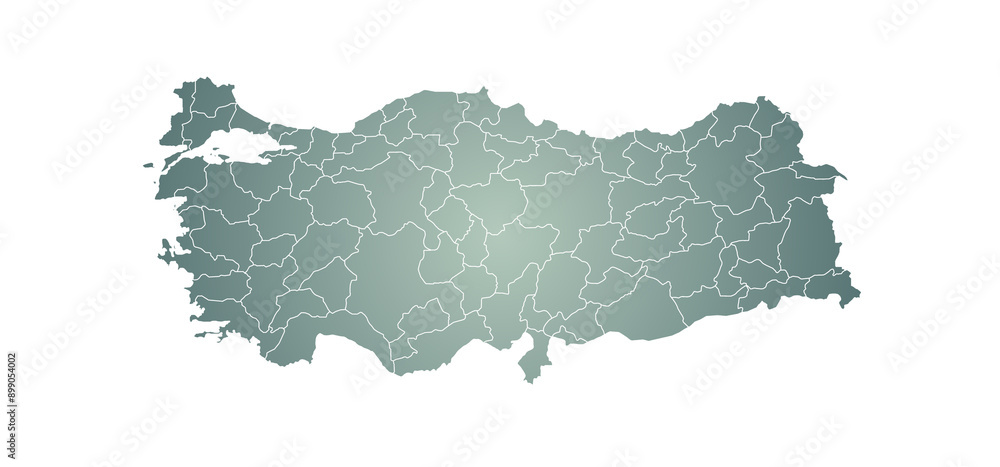 Turkey administrative map. states map of Türkiye with color, blank Map ...