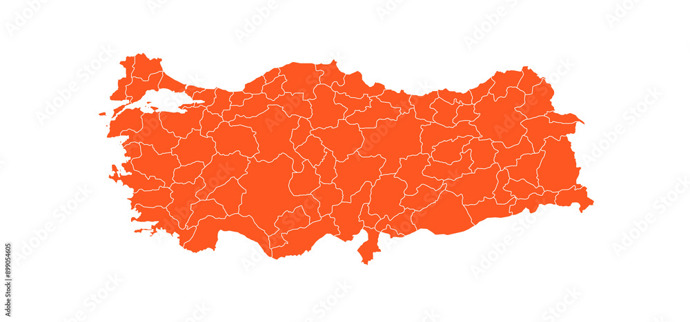 Ilustración de Stock Turkey administrative map. states map of Türkiye ...