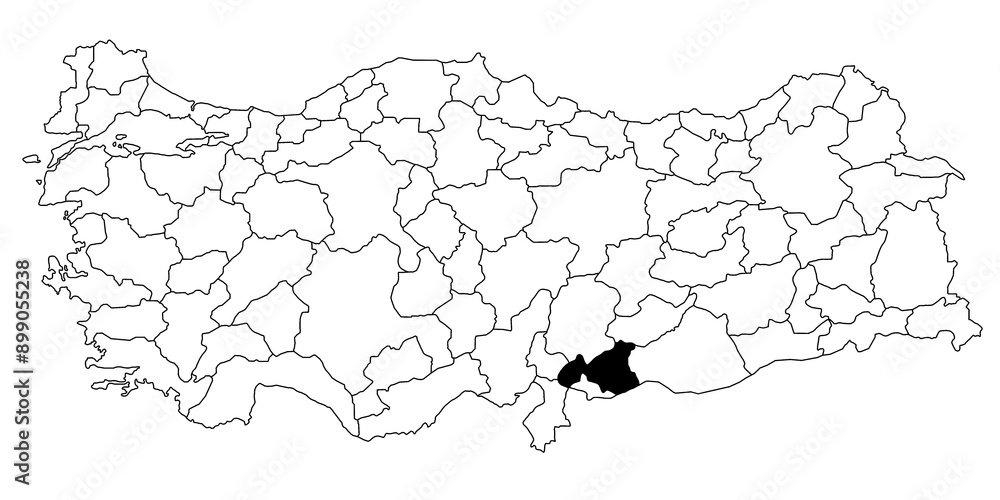 Map of gaziantep ils province in Turkey country on white background ...