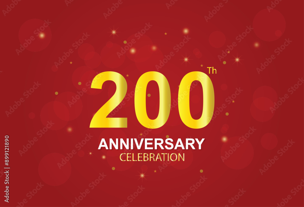 200th Anniversary Celebration. Anniversary logo design with golden ...