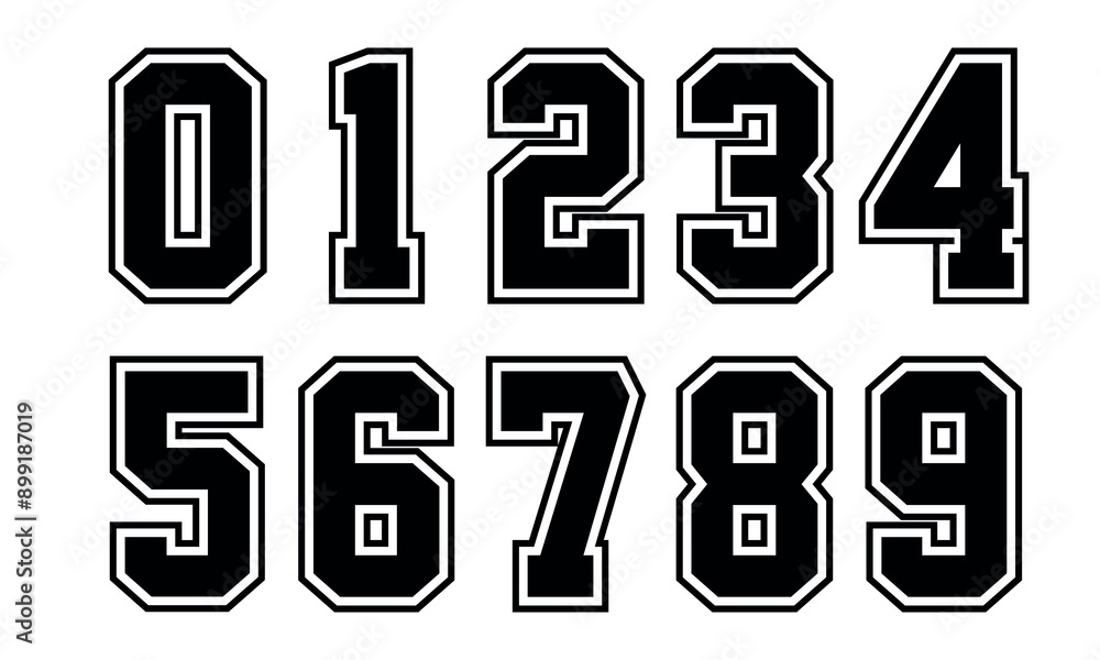 Jersey Numbers Clipart Vector & Illustration Stock Vector | Adobe Stock